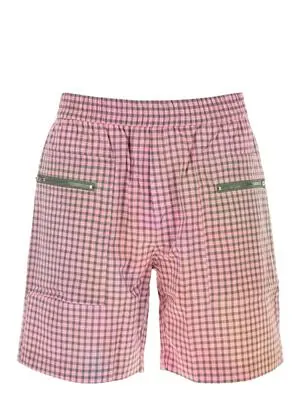 Gimaguas Check-pattern Shorts - Pink