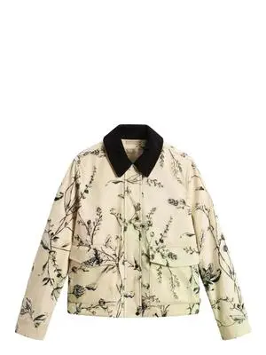 Woolrich Floral-print Velvet Jacket - Neutrals