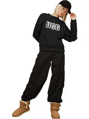 Pink UGG Logo Crewneck Black