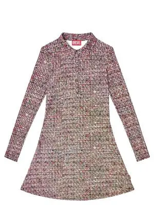 DIESEL Bouclé-print Mini Shirt Dress - Pink