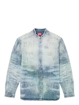 DIESEL Mandarin-collar Denim Shirt - Blue