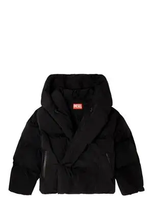 DIESEL Hooded Puffer Jacket - Black