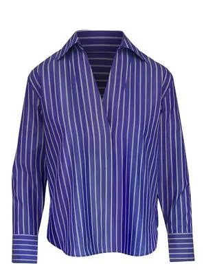 Vince Striped Long-sleeve Shirt - Blue