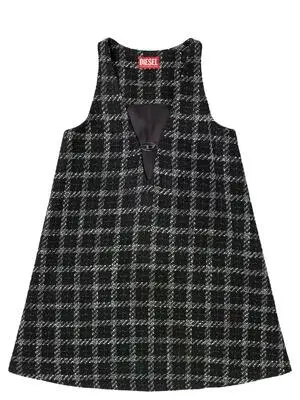 DIESEL Checked V-Neck Mini Dress
