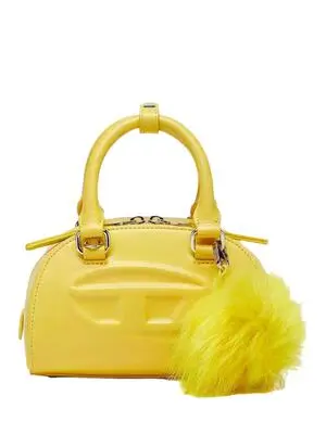 DIESEL Mini Embossed-logo Pompom-embellished Shoulder Bag - Yellow