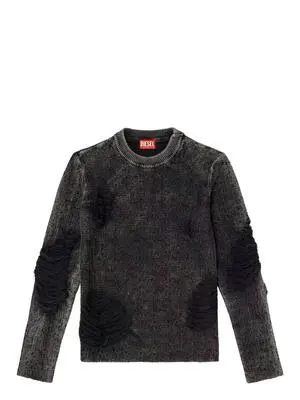 DIESEL Frayed-detail Sweater - Black
