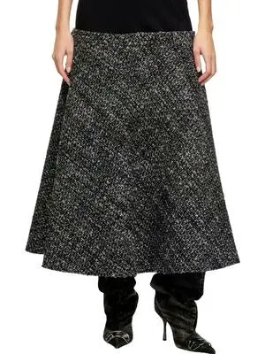 DIESEL® Panelled High-waisted Midi Skirt - Grey
