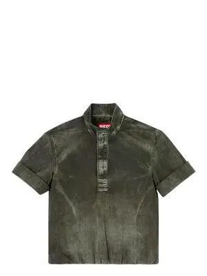 DIESEL® Denim-effect Short-sleeve Polo Shirt - Green