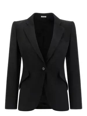 ALEXANDER MCQUEEN Padded-Shoulder Single-Breasted Blazer