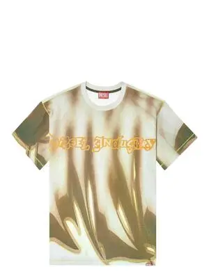 DIESEL Flame-print Graphic T-shirt - Green