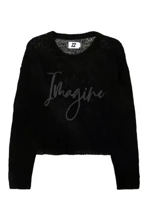 Izzue Embroidered Semi-sheer Jumper - Black