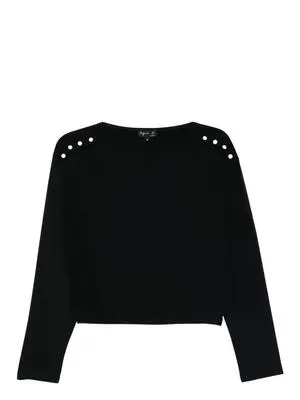 AGNÈS B. Crepe Top - Black