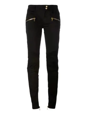 Balmain Skinny Biker Trousers - Black