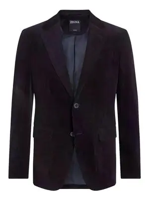 Zegna Corduroy Single-breasted Blazer - Blue