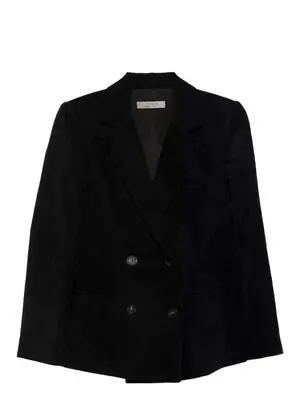 D.exterior Corduroy Double-breasted Blazer - Black