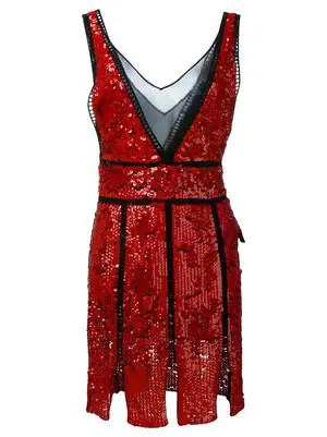 Emilio Pucci Sequin Embellished Dress - Red