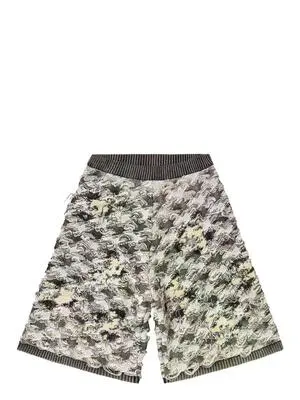 DIESEL Houndstooth Jacquard Knee-length Shorts - Grey