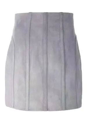 Balmain Pencil Skirt With Stitching Details - Grey