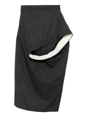 MOOHONG Deconstructed Wool Skirt - Grey