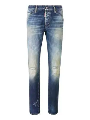 Dsquared2 Faded Distressed Denim Jeans - Blue