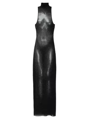 JEAN PAUL GAULTIER High-neck Body-print Maxi Dress - Black