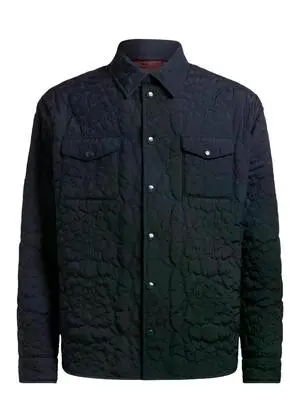 Etro Quilted Floral-pattern Overshirt - Blue