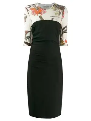 Off-White Two-layer Midi Dress - Black