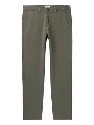 Hartford Tyron Slim-fit Straight-leg Cotton-blend Trousers - Gray