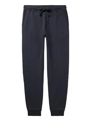 Hartford Tapered Cotton-jersey Sweatpants - Blue