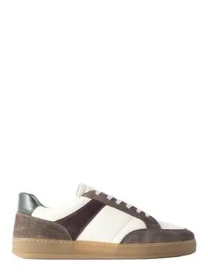 Mr P. Colour-block Suede And Leather Sneakers - Brown
