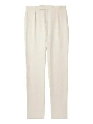 Ralph Lauren Purple Label Davis Straight-leg Silk And Linen-blend Trousers - Neutrals