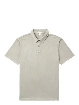 JAMES PERSE Supima Cotton-jersey Polo Shirt - Gray