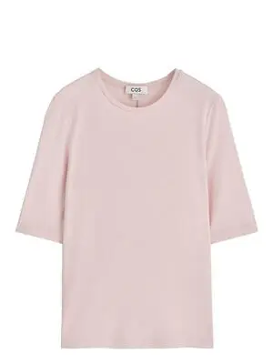 Cos Slim Lightweight T-shirt - Pink