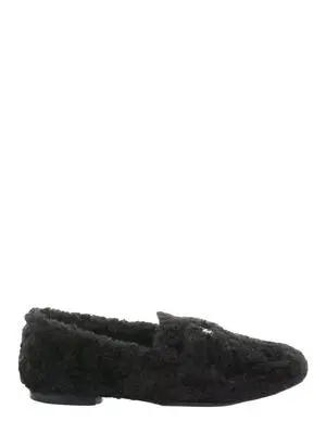 Casadei Shearling Slip-On Loafers 000 Black