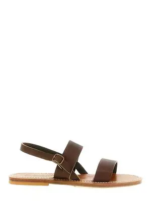 K.JACQUES Barigoule Double-strap Leather Sandals - Brown