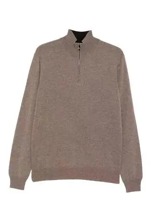 Corneliani High-neck Half-zip Sweater - Brown