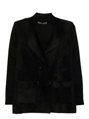 D.exterior Double-breasted Blazer - Black