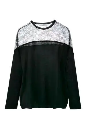 Valentino Garavani Lace Panel Jumper - Black