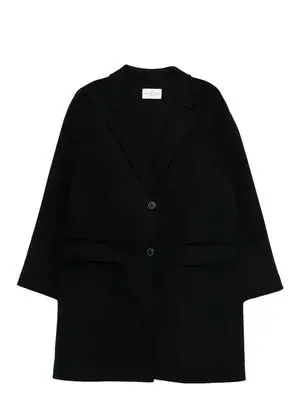 THE DYNAMIS STUDIO Oxford Button Wool Coat - Black