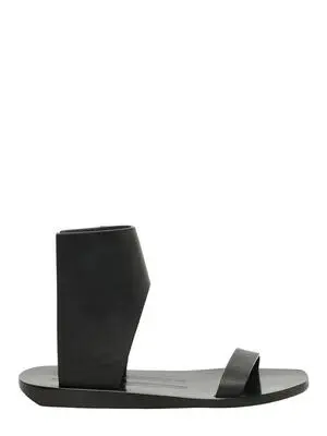 RICK OWENS Rick Owens Black Leather Ankle Guard Sandals