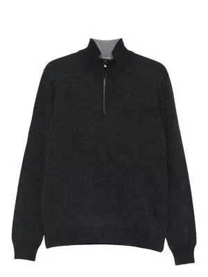 Corneliani High-neck Half-zip Sweater - Grey
