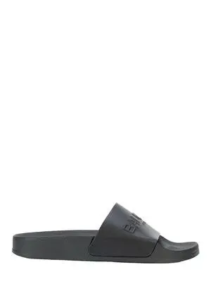 Balmain Embossed Logo Slides - Black