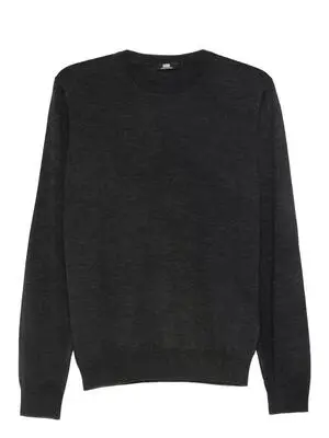 Alpha Studio Merino Crew-neck Sweater - Grey