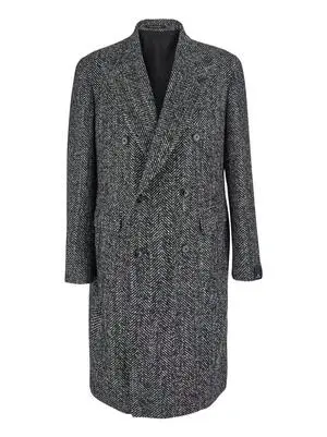 Tagliatore Herringbone Double-breasted Coat - Grey