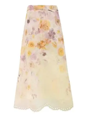 ZIMMERMANN Memento Embroidered Midi Skirt