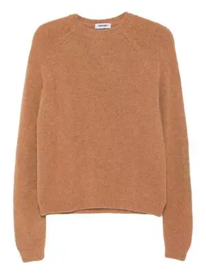 BASE Round-neck Raglan-sleeve Sweater - Brown