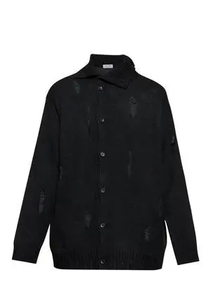Yohji Yamamoto Distressed Buttoned Cardigan - Black