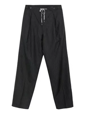 MAISON MARGIELA Pinstripe Drawstring Trousers - Grey