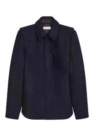 Dries Van Noten Flap-pocket Wool-blend Overshirt - Blue