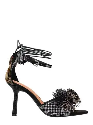 Kurt Geiger 90mm Embellished Ankle-tie Sandals - Black